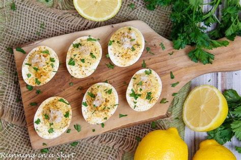Crab Deviled Eggs Quick And Easy Running In A Skirt
