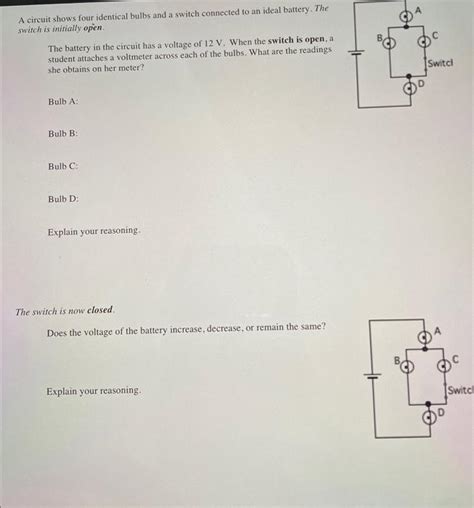 Solved A Circuit Shows Four Identical Bulbs And A Switch