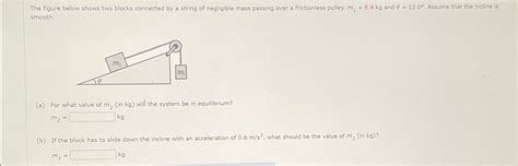 solved the figure below shows two blocks connected by a