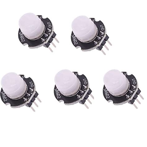 Dollatek 5pcs Mini Motion Sensor Detector Module Sr602 Pyroelectric Infrared Pir Kit Sensory
