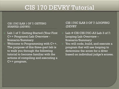 Ppt Cis 170 Devry Tutorial Cis170dotcom Powerpoint Presentation