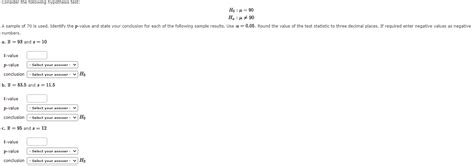 Solved Consider The Following Hypothesis Test A Sample Of