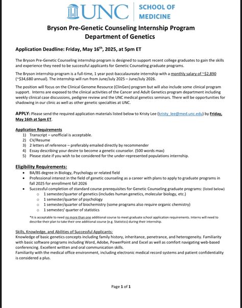 Bryson Pre Genetic Counseling Counseling Internship Berg Lab