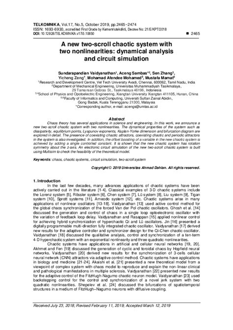 a new two scroll chaotic system with two nonlinearities dynamical