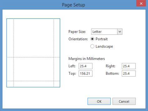 Change Print Settings In Page Setup Dialogue