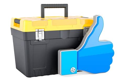 Premium Photo Toolbox With Like Icon 3d Rendering