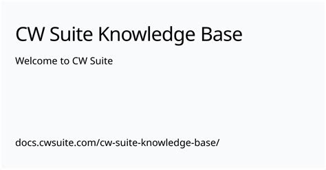 welcome to cw suite cw suite knowledge base