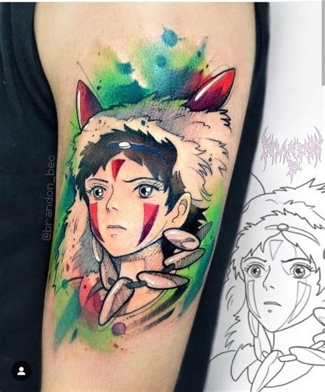 55 Outstanding Princess Mononoke Tattoo Ideas
