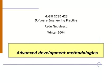 software engineering practice advanced development methodologies ppt