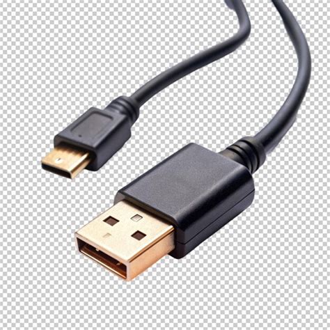 A Black Usb Wire On Transperent Back Ground Premium Ai Generated Psd