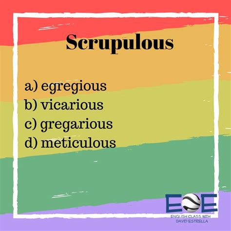 Vocabulary Scrupulous Vocabulary English Class Words