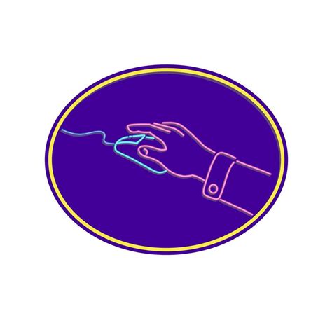 Hand Clicking Mouse Neon 6127217 Vector Art At Vecteezy
