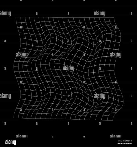 Distorted White Grid On Black Background Warped Mesh Texture Futuristic Vaporwave Net