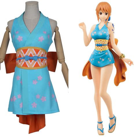 One Piece Wano Country Nami Cosplay Costume Wanokuni Style Nami Dress Outfit One Piece