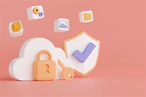 premium photo 3d rendering security system on cloud computing technology