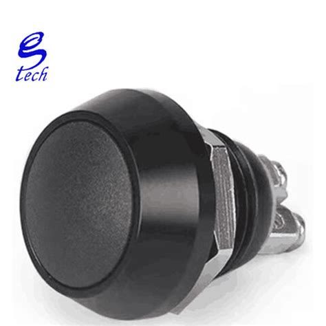 Bulk Buy China Wholesale High Quality 12mm Black Shell And Black Head Self Resetting Button