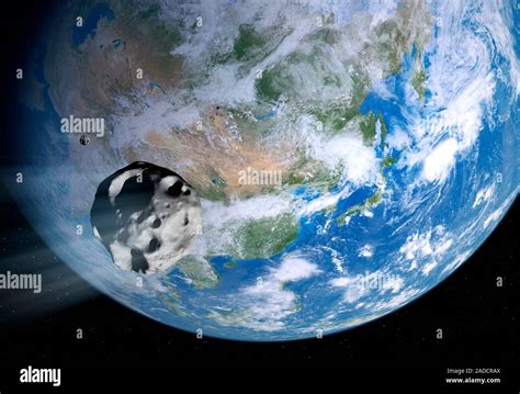 Asteroid Approaching Earth Illustration This Asteroid Is An Example Of A Near Earth Object