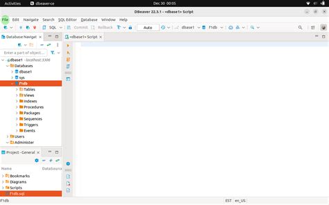 dbeaver on linux refuses to import sql file the start button is