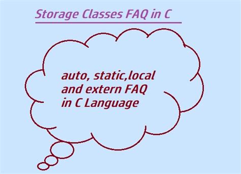 Storage Class Interview Questions In Cstorage Class Faq