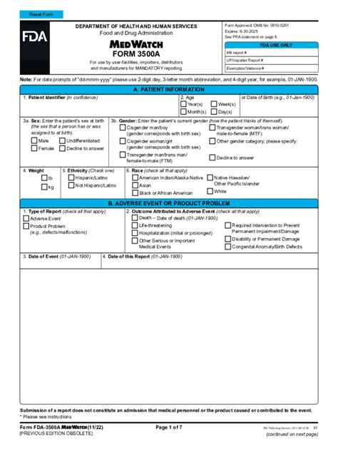 2022 2026 Form Fda 3500a Fill Online Printable Fillable Blank Pdffiller