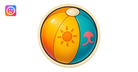 A Cheerful Beach Ball With A Summer Pattern Emoji Ai Emoji Generator