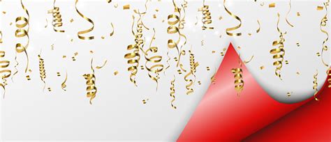 종이 매달린 벡터 그림입니다 색종이 조각이 떨어지는 종이 두루마리 배경이 풀립니다 공란에 대한 스톡 벡터 아트 및 기타 이미지