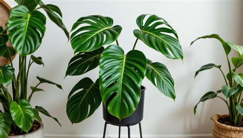 A Monstera Deliciosa With Large Split Leaves On A Floor Stand 66753874