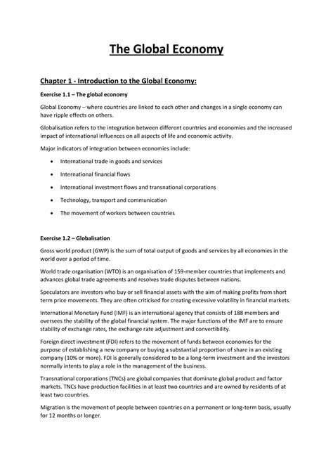 Econ Compiled Covers Both Micro And Macro Economics The Global Economy Chapter