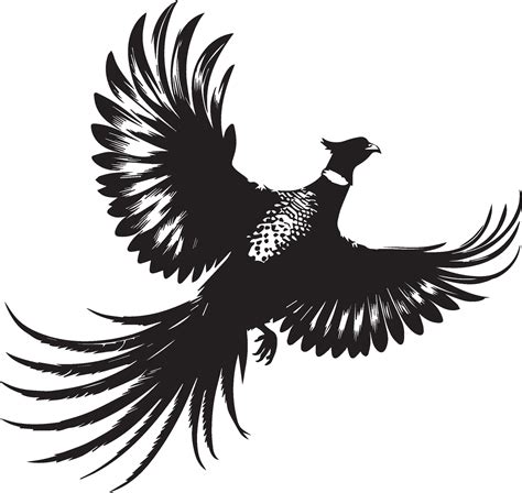 Pheasant Silhouette Isolated On White Background Pheasant Logo