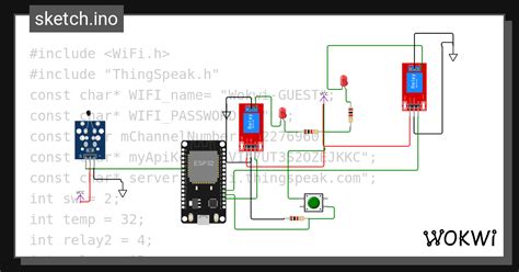 Relay Controlling Esp32 With Thingspeek Dashboard Copy 2 Wokwi