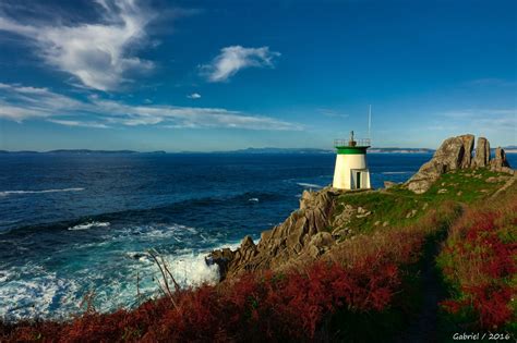 무료 이미지 경치 바다 연안 대양 수평선 구름 등대 육지 낭떠러지 황혼 탑 지역 스페인 갈리시아 폰테 베 드라 파이 사제 에스파냐 놀이