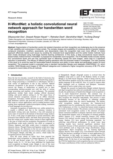 H Wordnet A Holistic Convolutional Neural Network Approach For
