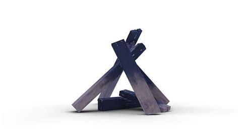3d Model Extinguished Campfire Low Poly Vr Ar Low Poly Cgtrader