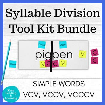 Phonics Syllable Division VCV VCCV VCCCV Pattern Printable Activity Word Lists