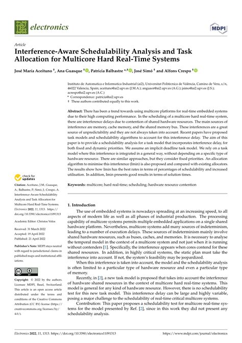 pdf interference aware schedulability analysis and task allocation