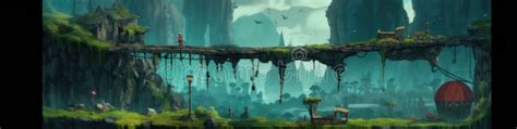 The Image Depicts A 2d Game Environment Stock Illustration