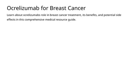 Ocrelizumab For Breast Cancer Medsis