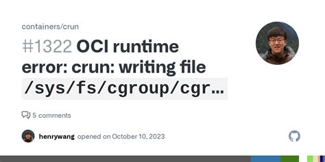 oci runtime error crun writing file ` sys fs cgroup cgroup subtree