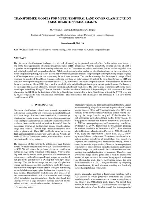 Pdf Transformer Models For Multi Temporal Land Cover Classification Using Remote Sensing Images