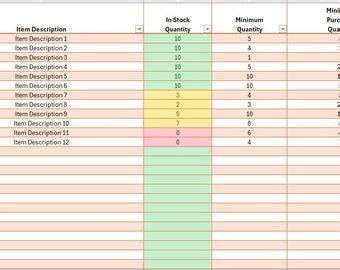 Easy Excel Inventory Template Instant Digital Download Sheet For Small Businesses Crafter