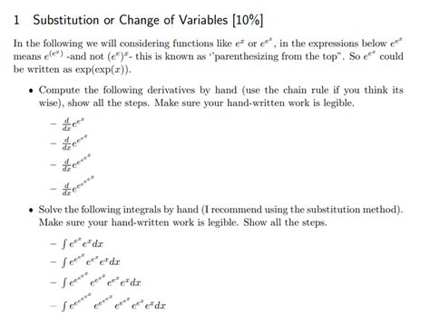 Substitution Or Change Of Variables In The Chegg