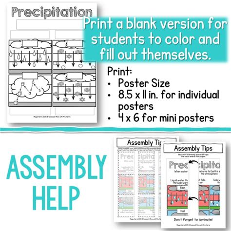 Types Of Precipitation Science Anchor Chart Poster And Collage Print