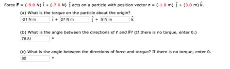 Solved Force F N I Hat N J Acts On A Chegg Com