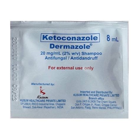 Bpouduoy028 Dermazole Shampoo Ketoconazole Anti Dandruff Shampoo 8ml