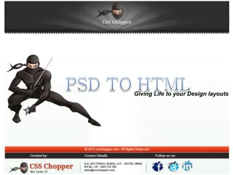 ppt psd to html 5 css 3 conversion services powerpoint presentation