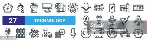 전기 분석 프로세스 파일 저장 글로브 연결 회로 인쇄 회로 연결 배터리 잔량 바이너리 마인드 벡터 아이콘 요청과 같은 27 개의