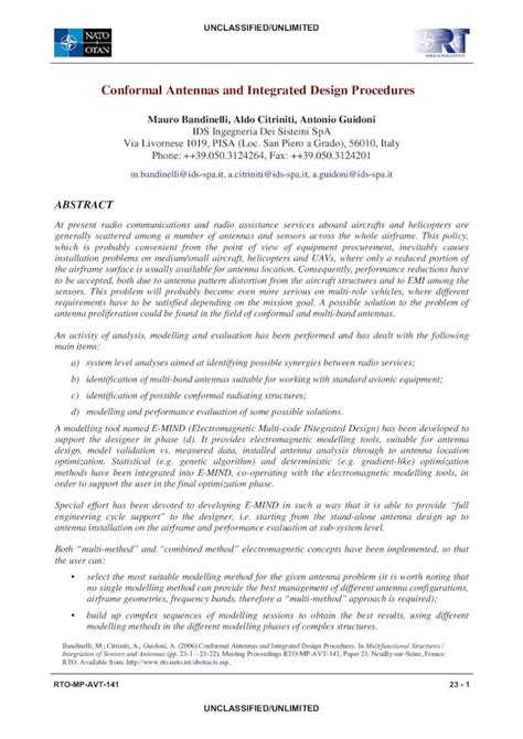 Pdf Conformal Antennas And Integrated Design Proceduresconformal Antennas And Integrated