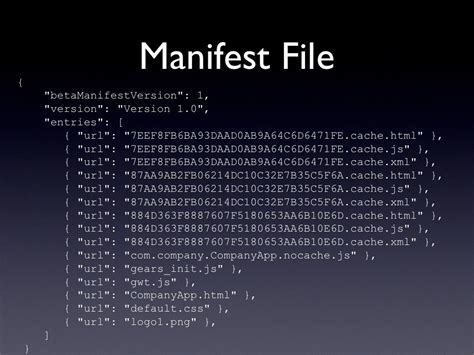 Manifest File BetaManifestVersion