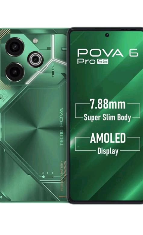 TECNO POVA PRO G Comet Green GB GB MP Camera MP Selfie Camera Hz Dot In