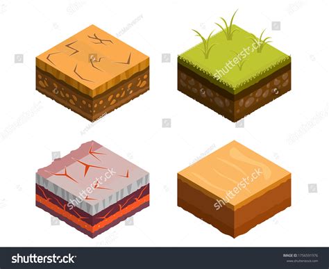 Isometric Soil Layers Diagram Cross Section Stock Vector Royalty Free